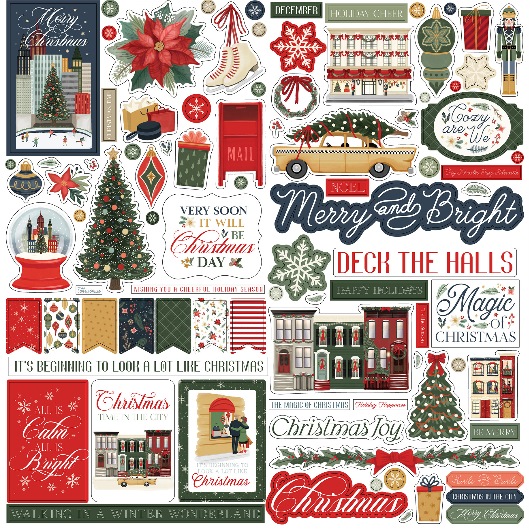 Christmas In The City Element Sticker - Echo Park Paper Co