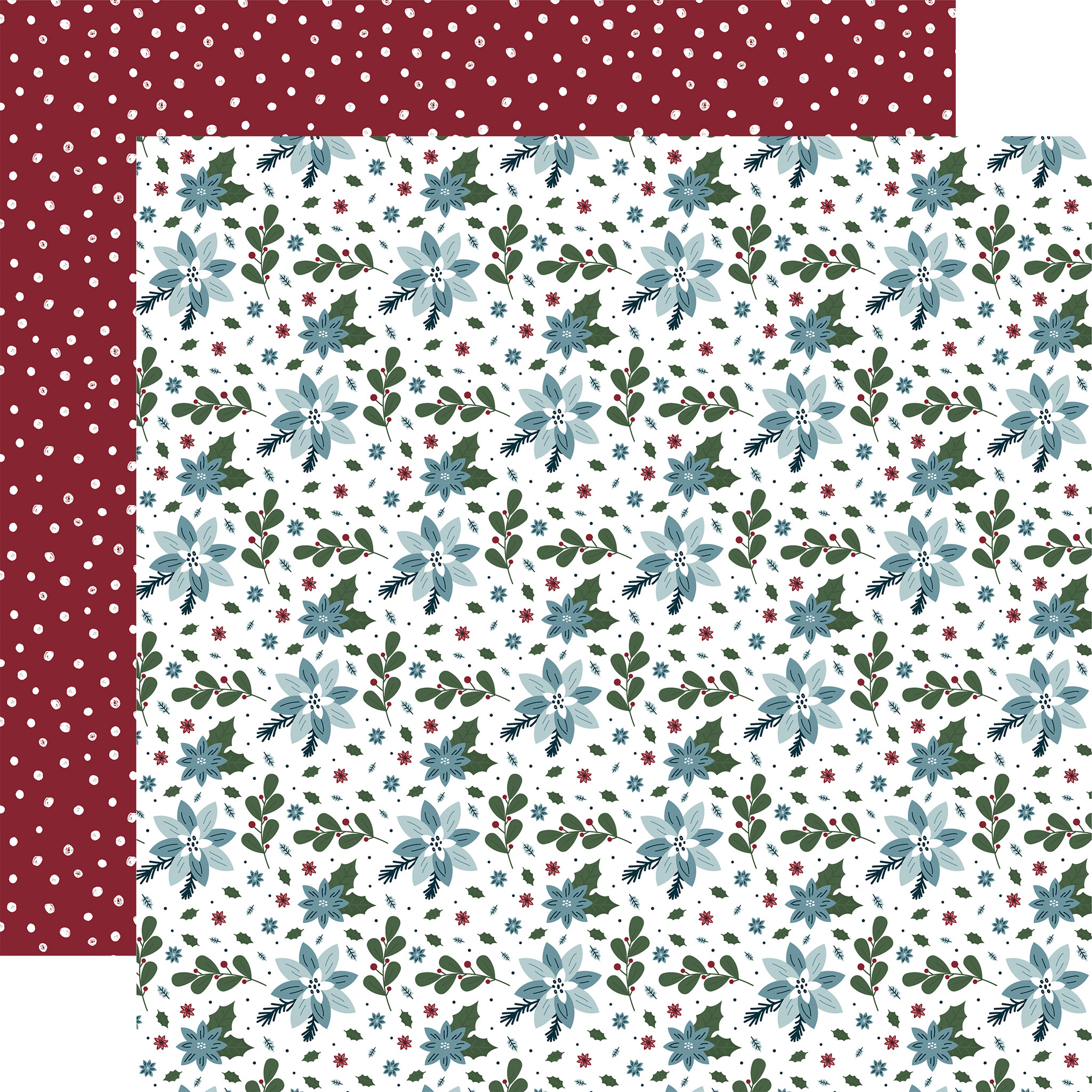 Winter Fun: Stay Frosty Floral 12x12 Patterned Paper - Echo Park Paper Co