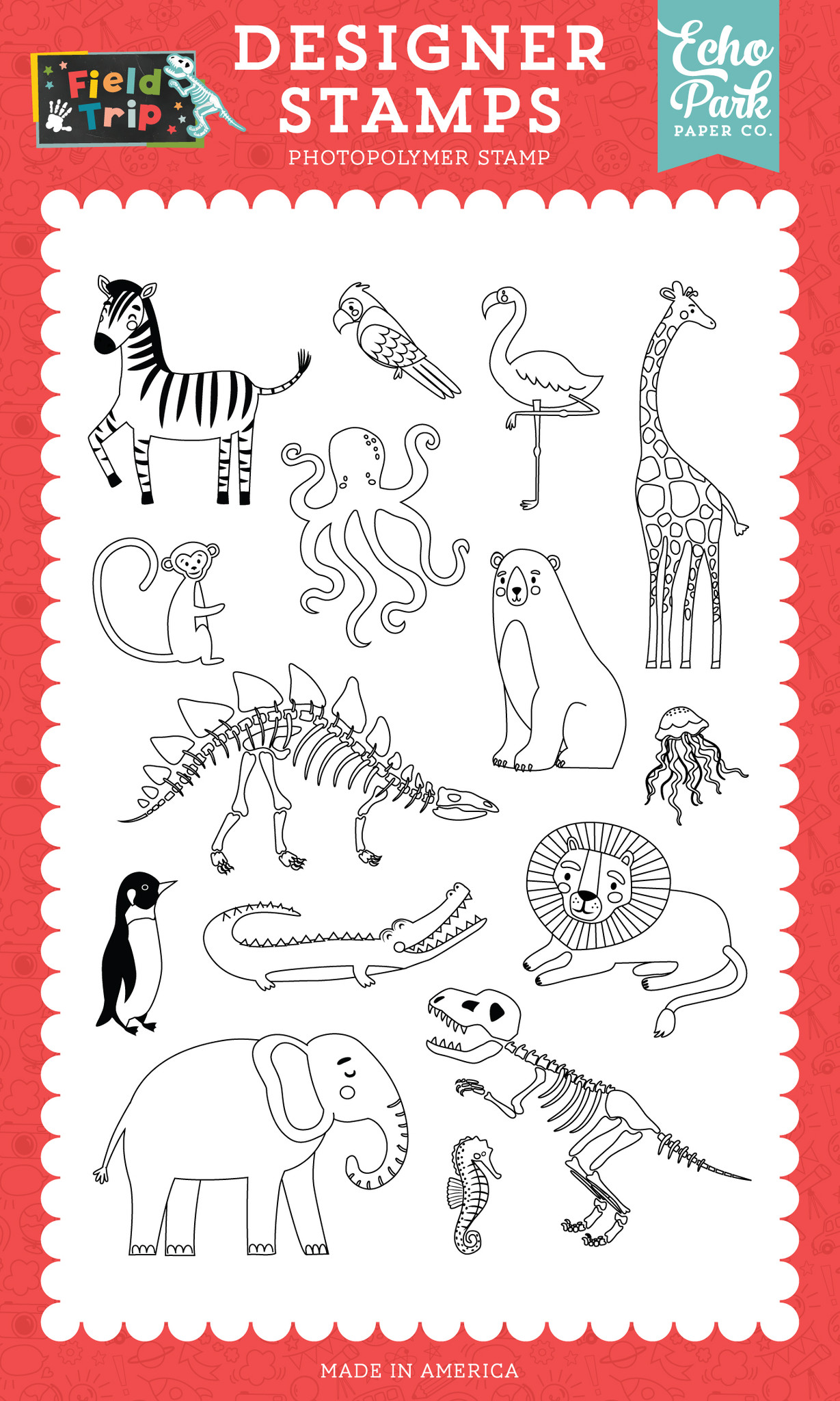 Field Trip: Amazing Animal Adventures Stamp Set - Echo Park Paper Co