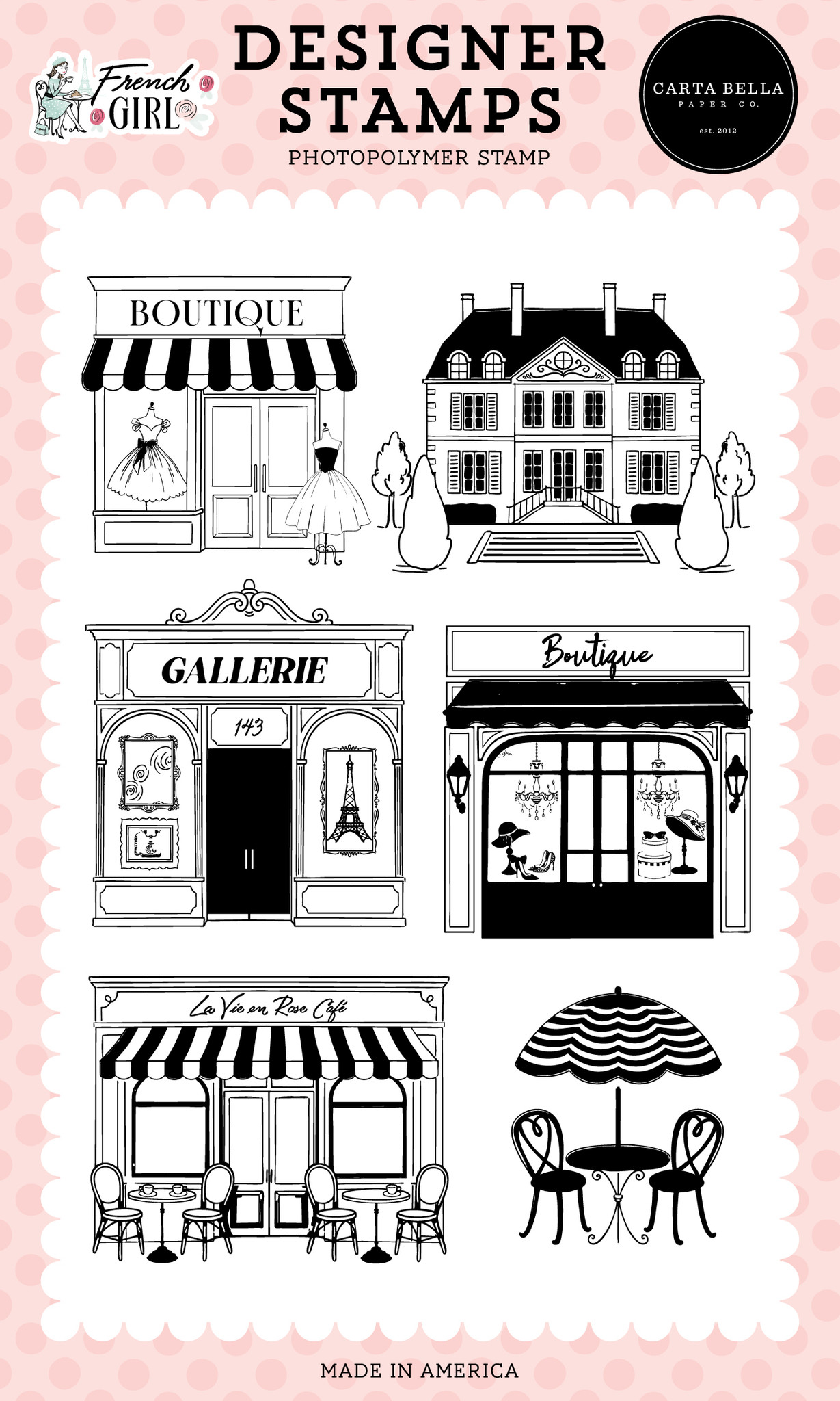 French Girl: French Streets Stamp Set - Echo Park Paper Co