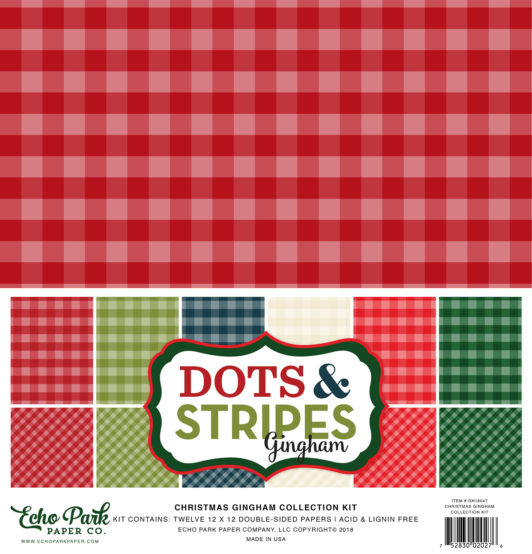 Christmas Gingham Collection Kit - Echo Park Paper Co