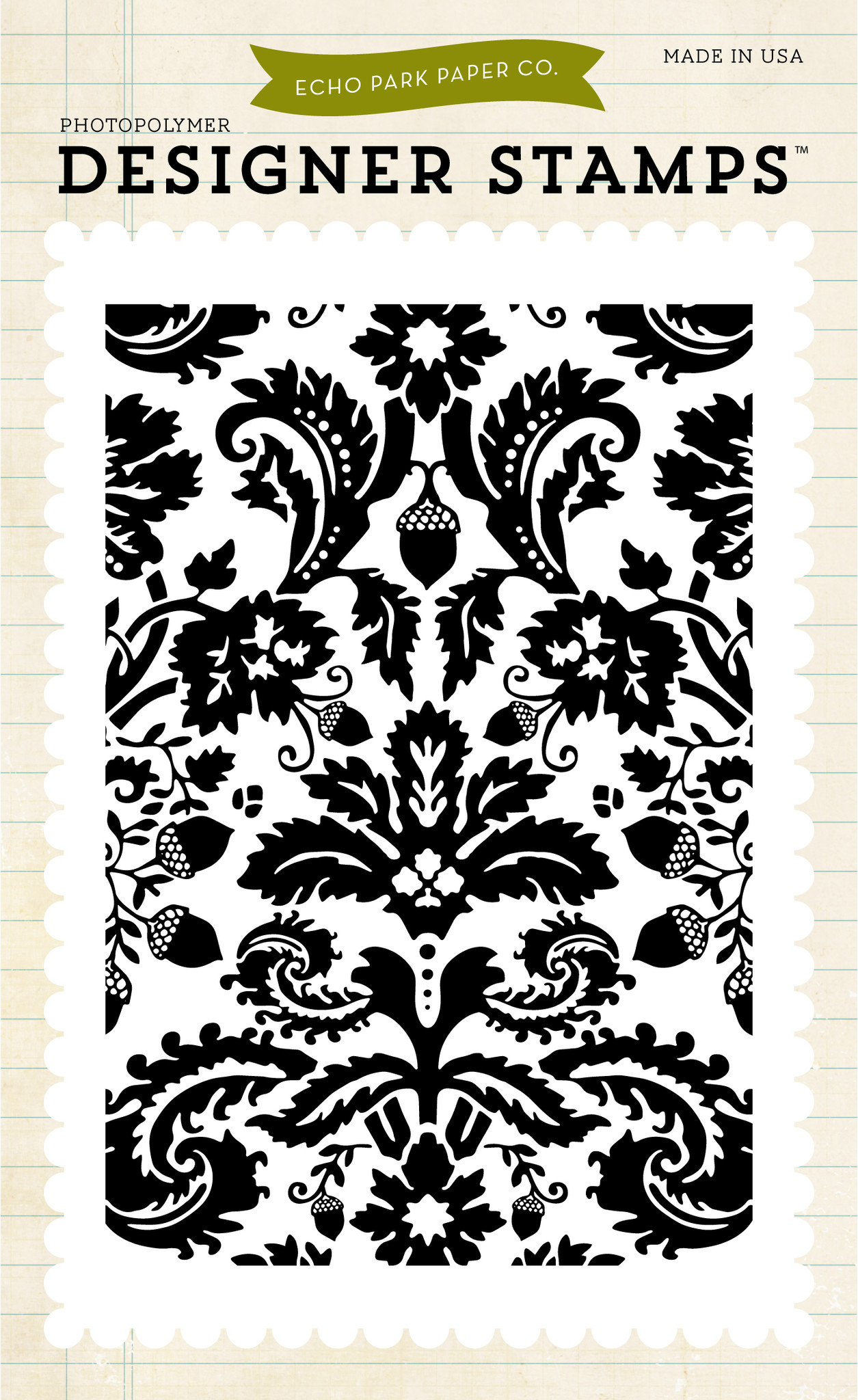 Acorn Damask Stamp Set - Echo Park Paper Co