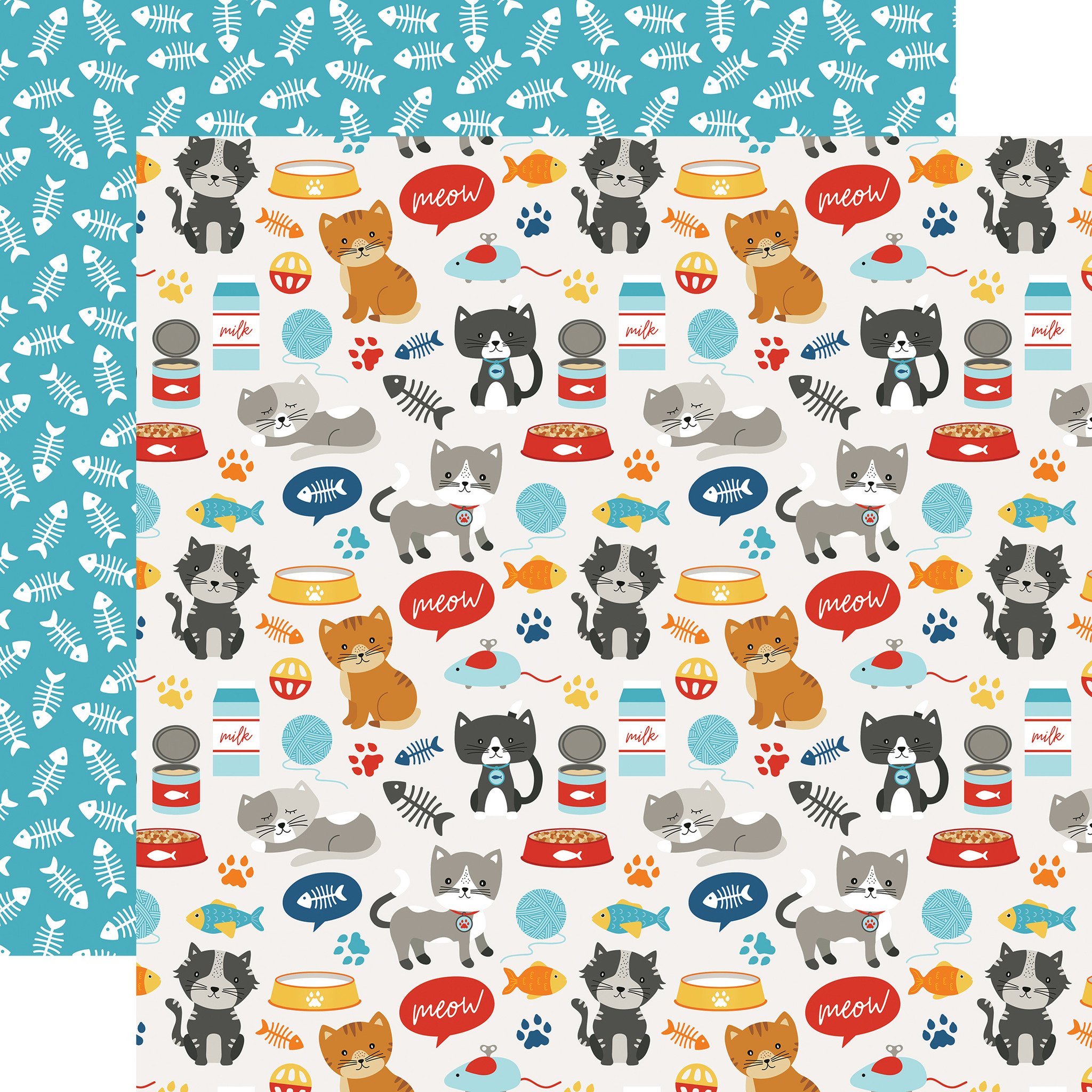 I Love My Cat: Meow 12x12 Patterned Paper - Echo Park Paper Co