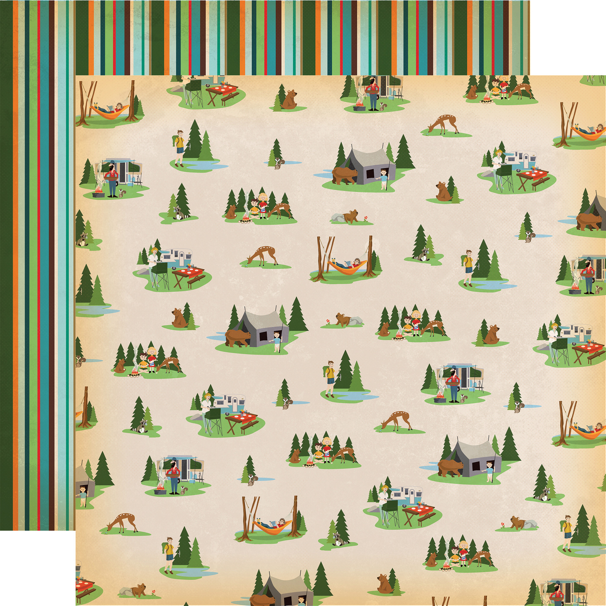 Gone Camping: Campout 12x12 Patterned Paper - Echo Park Paper Co