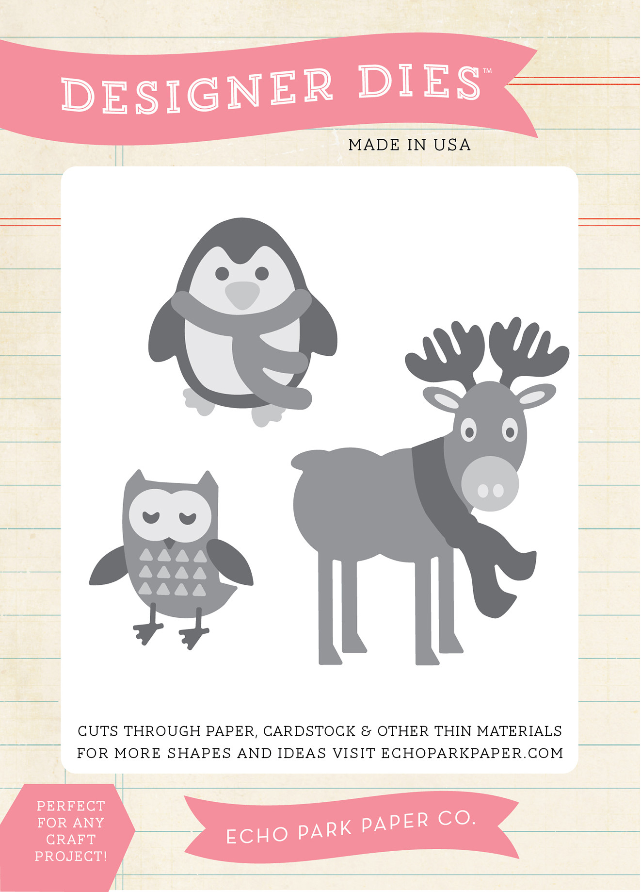 Hello Winter: Winter Animals Large Die Set - Echo Park Paper Co