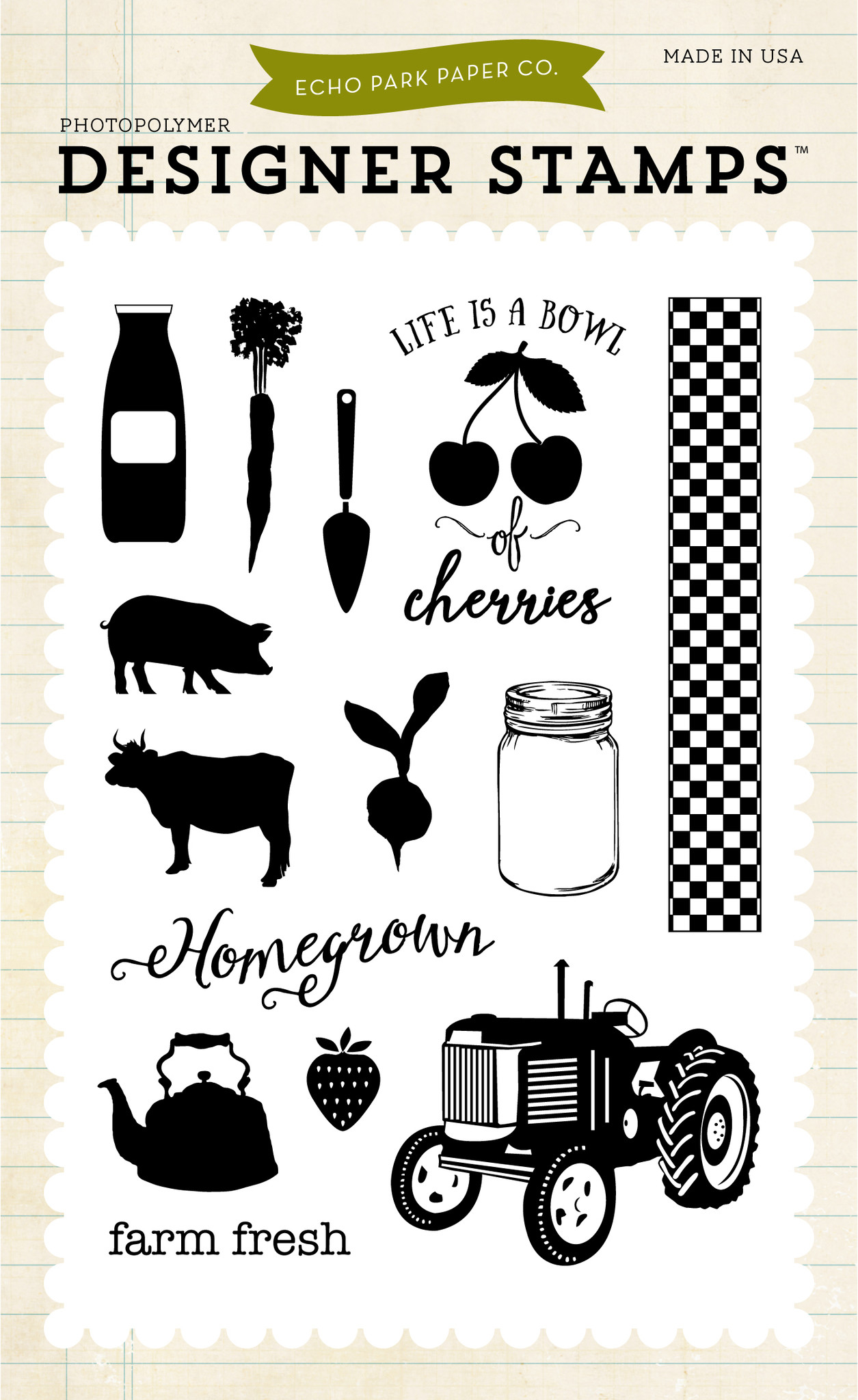 Homegrown: Farm Fresh 4x6 Stamp - Echo Park Paper Co