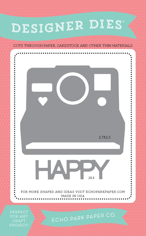 Camera & Happy Small Die Set - Echo Park Paper Co