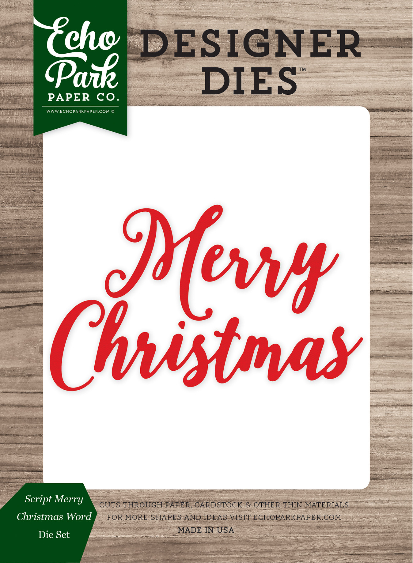 Script Merry Christmas Word Medium Die Set - Echo Park Paper Co
