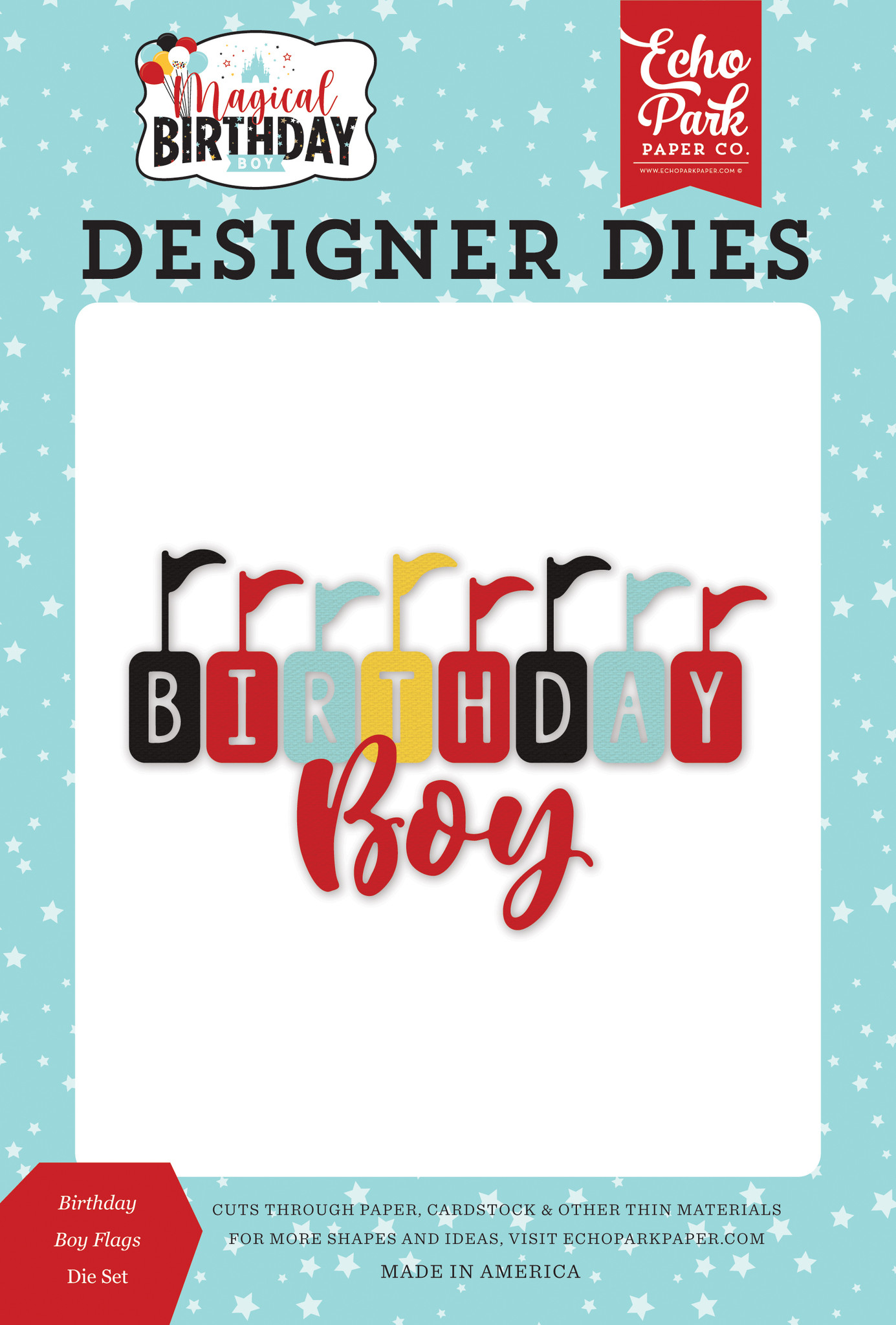 Magical Birthday Boy: Birthday Boy Flags Medium Die Set - Echo Park ...