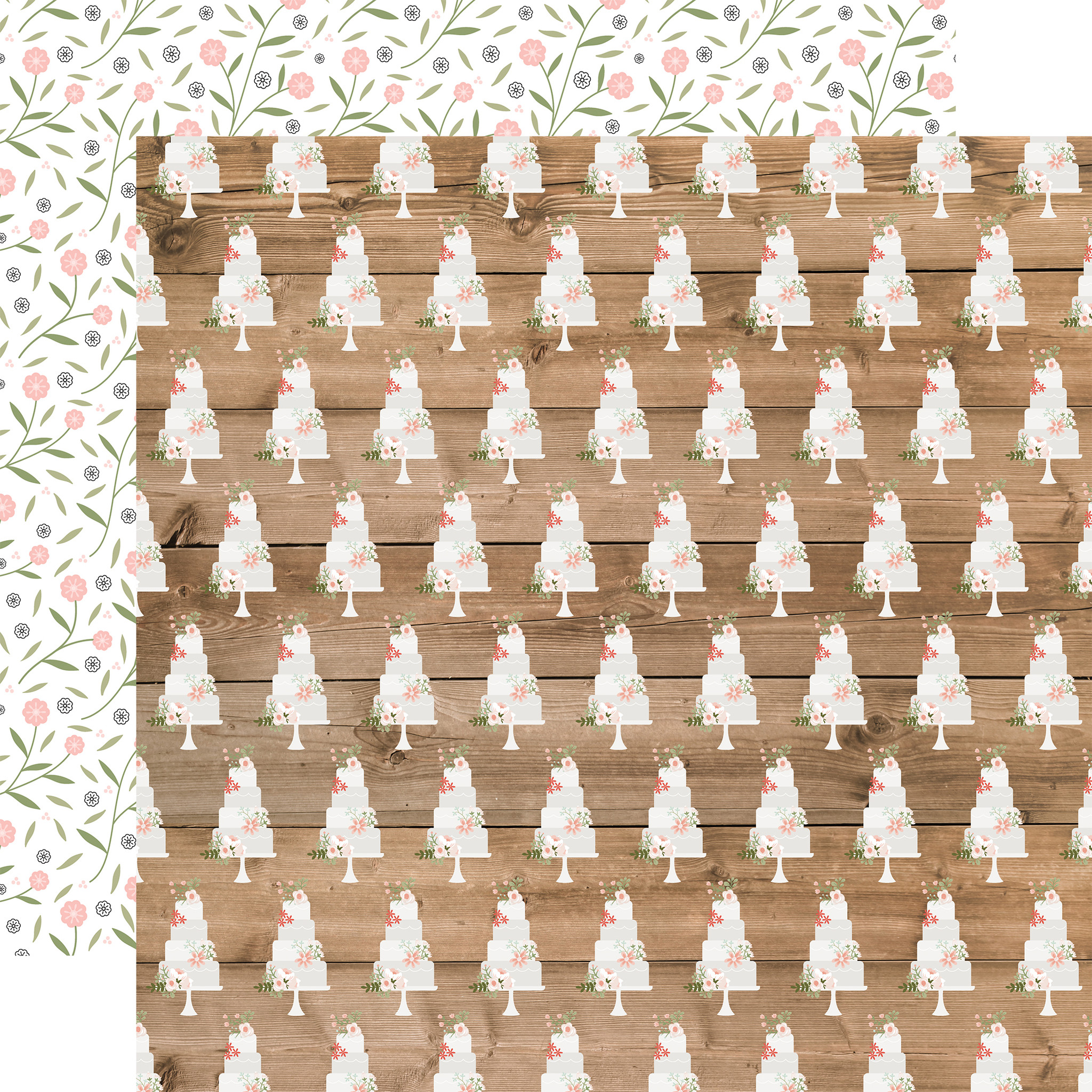 Our Wedding: Cut The Cake 12x12 Patterned Paper - Echo Park Paper Co