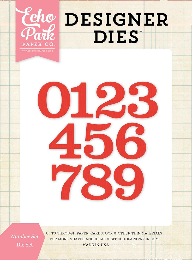 Number Set Medium Die Set - Echo Park Paper Co