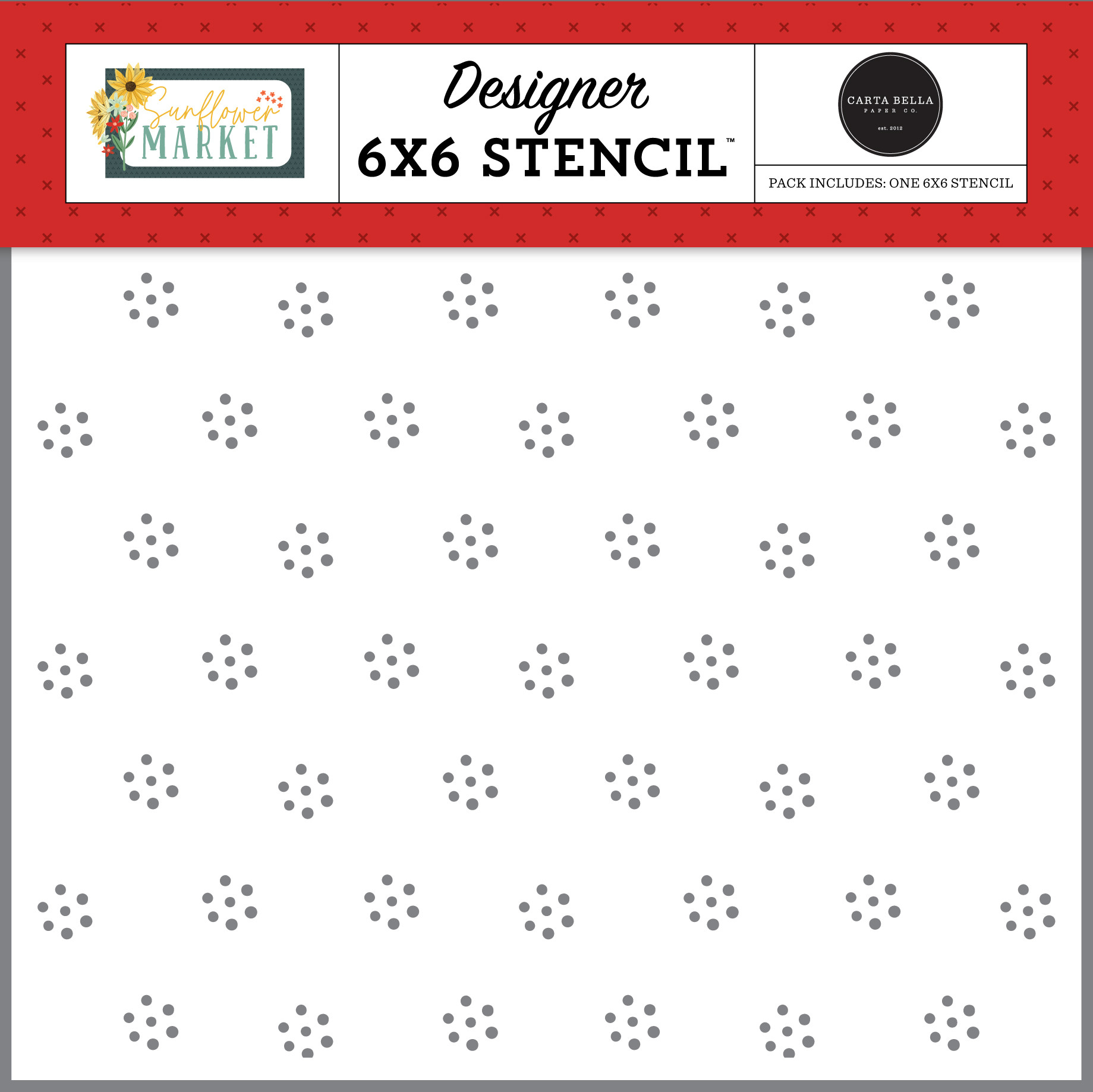 Sunflower Market: Gather Dots 6x6 Stencil - Echo Park Paper Co