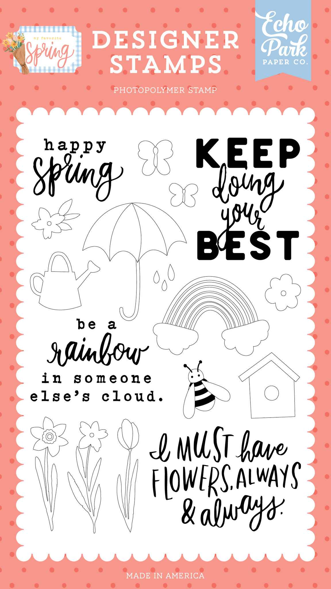 My Favorite Spring: Happy Spring Stamp Set - Echo Park Paper Co