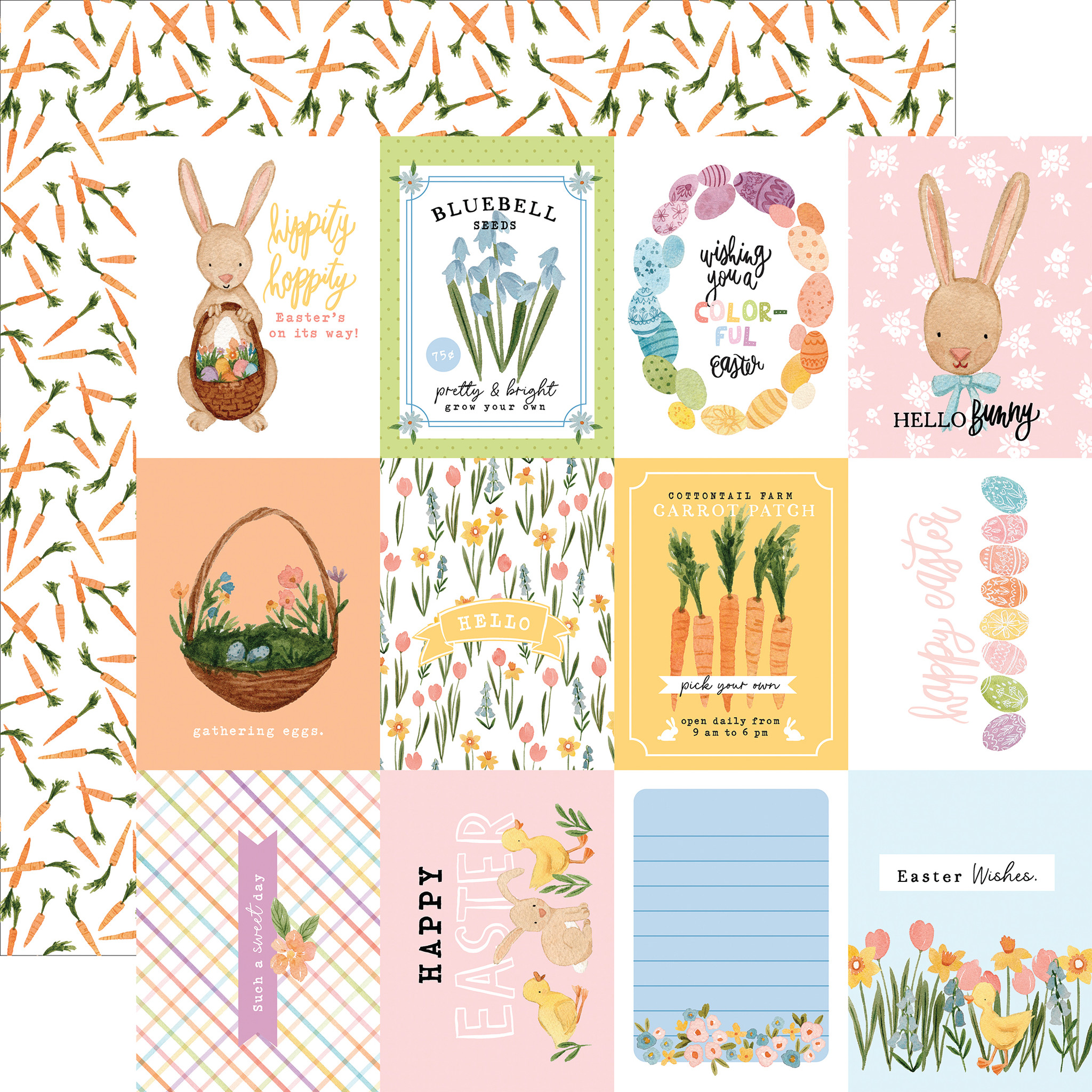 My Favorite Easter: 3x4 Journaling Cards 12x12 Patterned Paper - Echo ...
