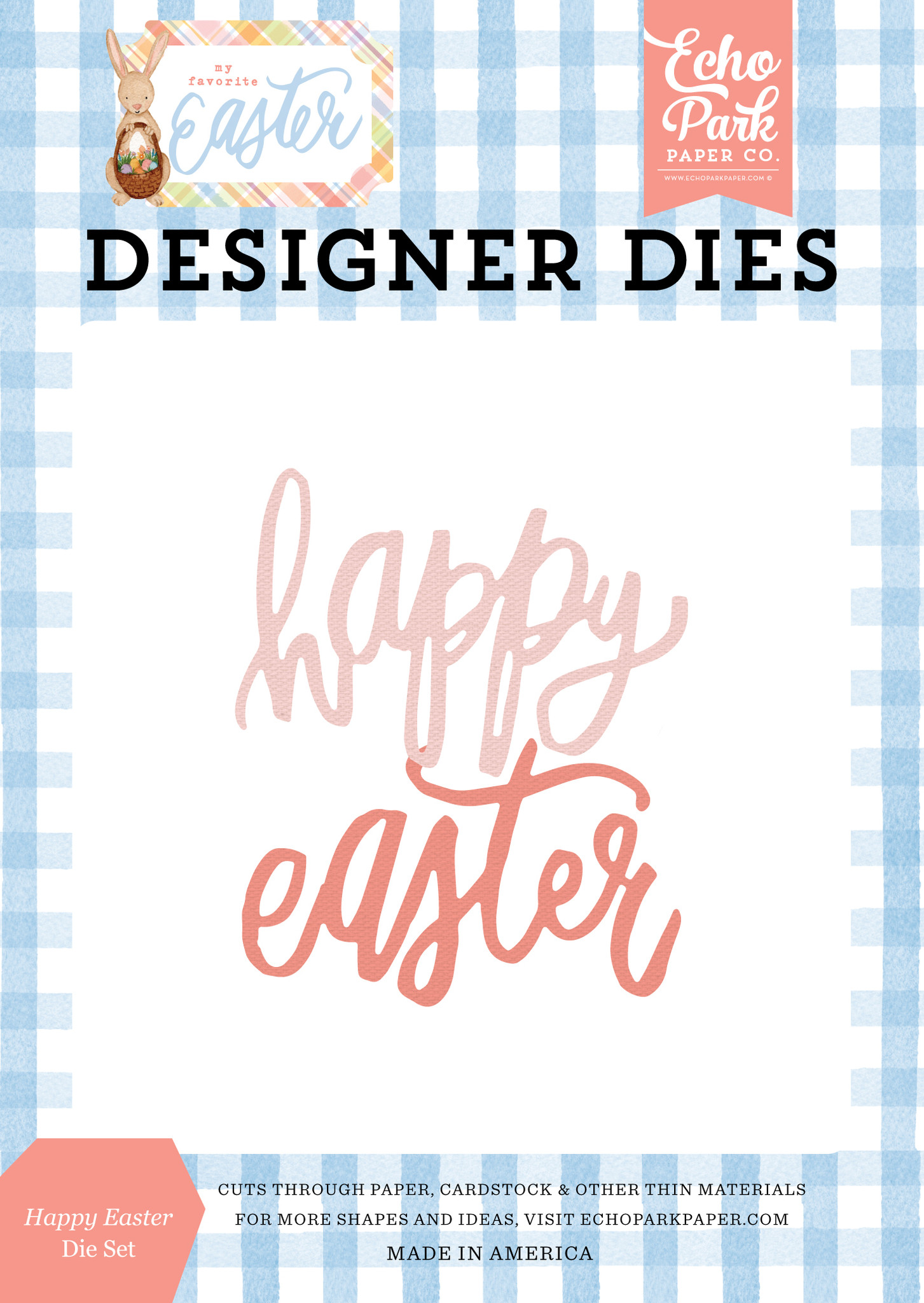 My Favorite Easter: Happy Easter Medium Die Set - Echo Park Paper Co
