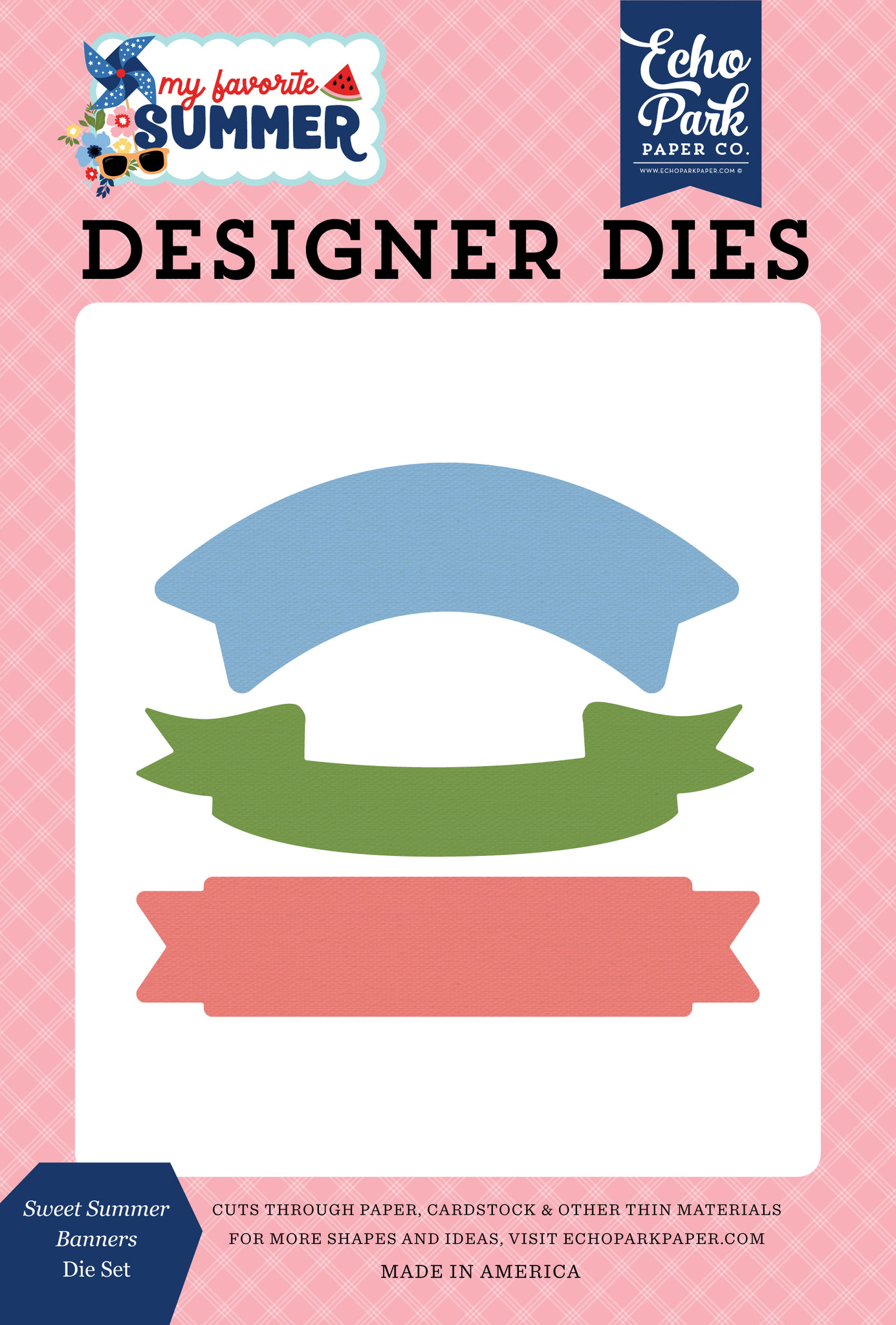 My Favorite Summer: Sweet Summer Banners Large Die Set - Echo Park Paper Co