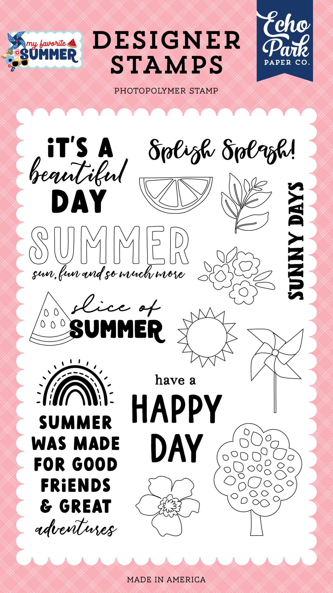 My Favorite Summer: Splish Splash Stamp Set - Echo Park Paper Co