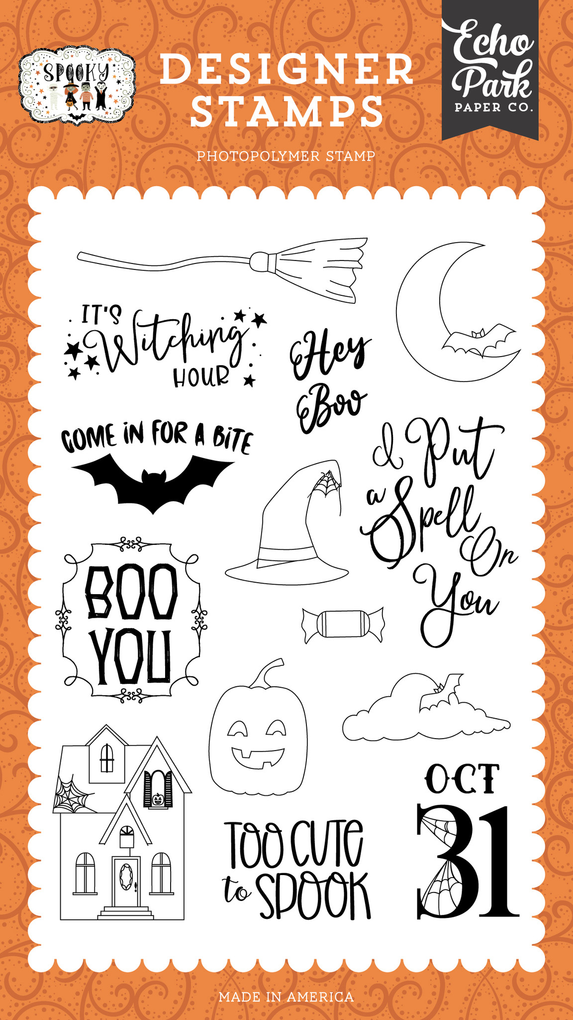Spooky: Hey Boo Stamp Set - Echo Park Paper Co