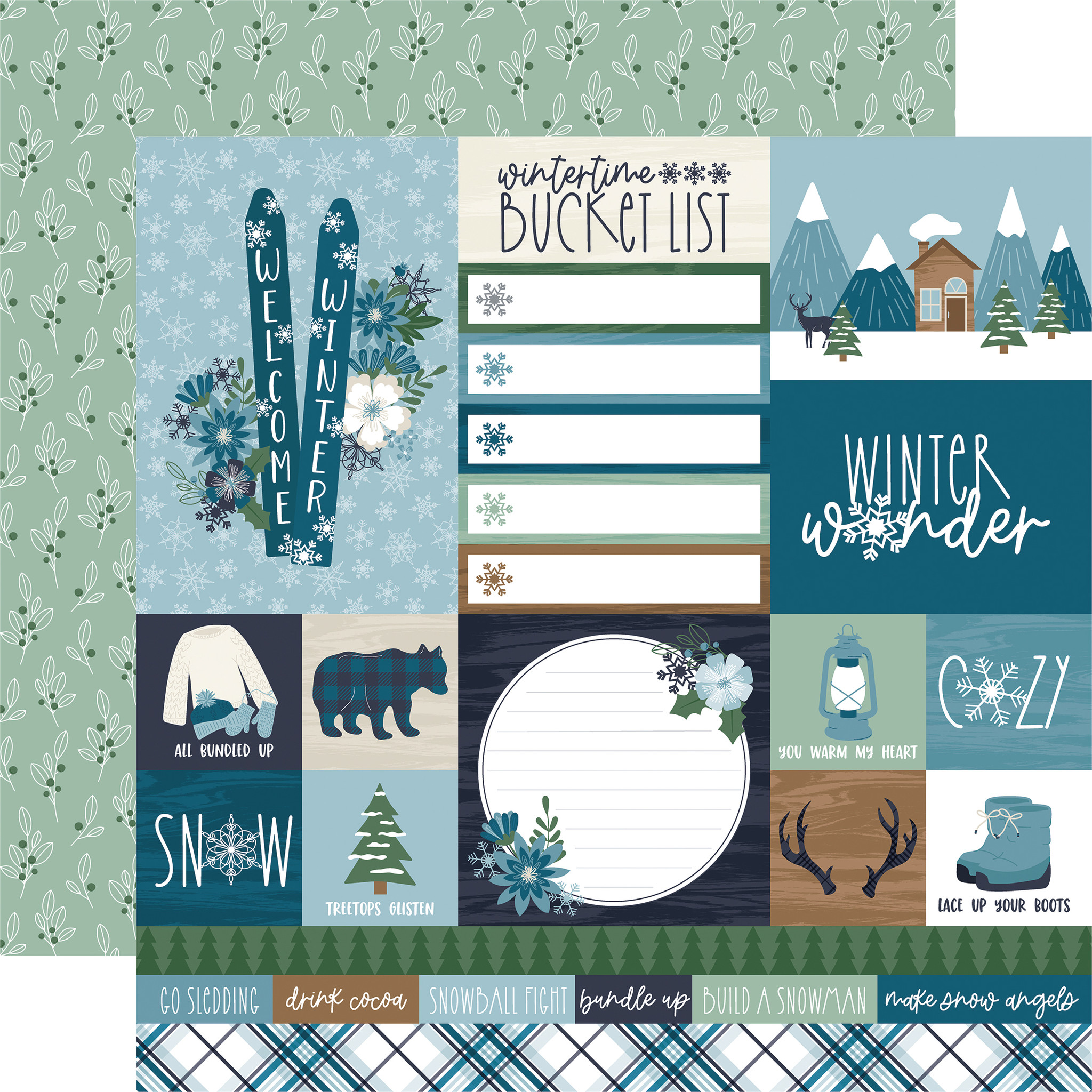 Snowed In: Multi Journaling Cards 12x12 Patterned Paper - Echo Park ...