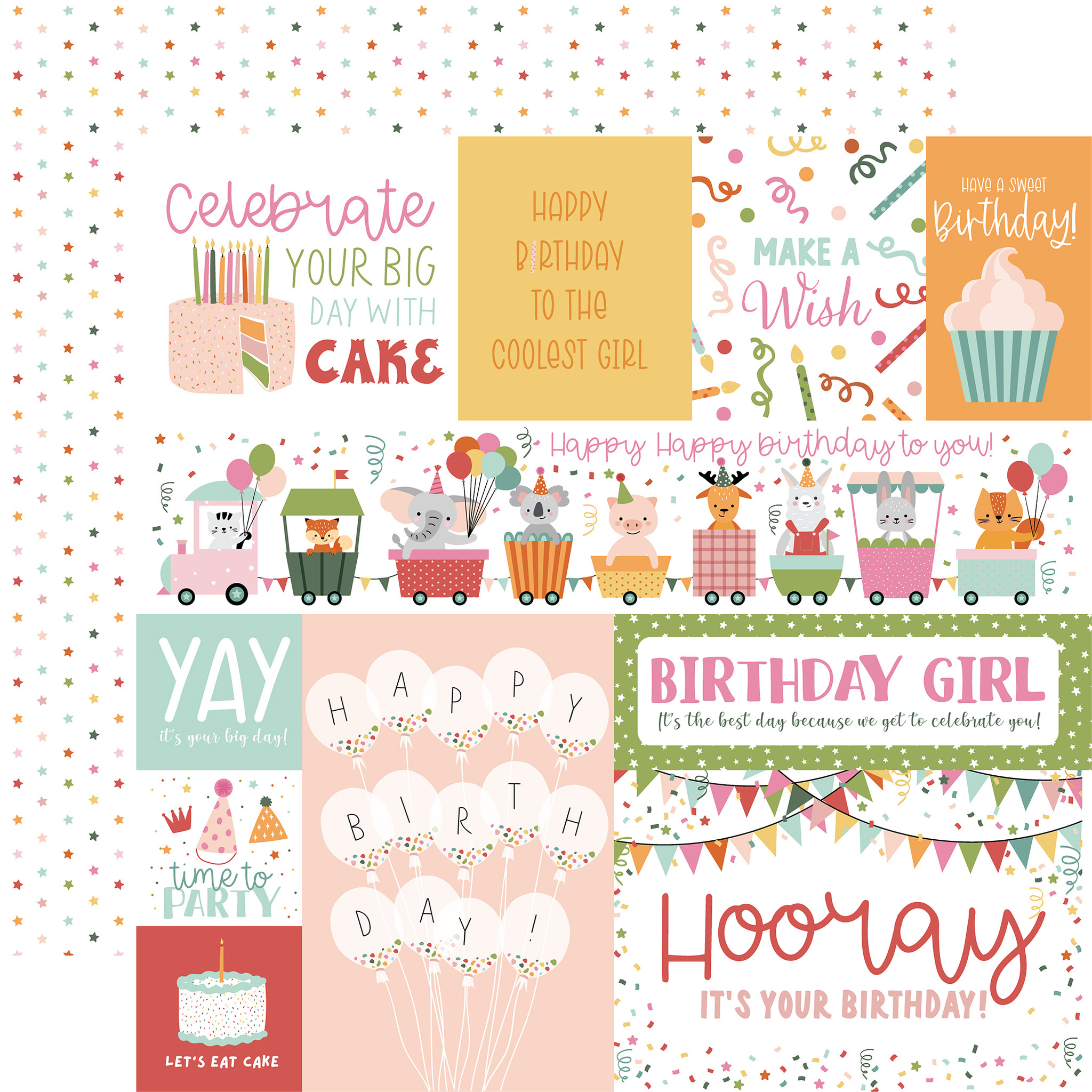 A Birthday Wish Girl: Multi Journaling Cards 12x12 Patterned Paper ...