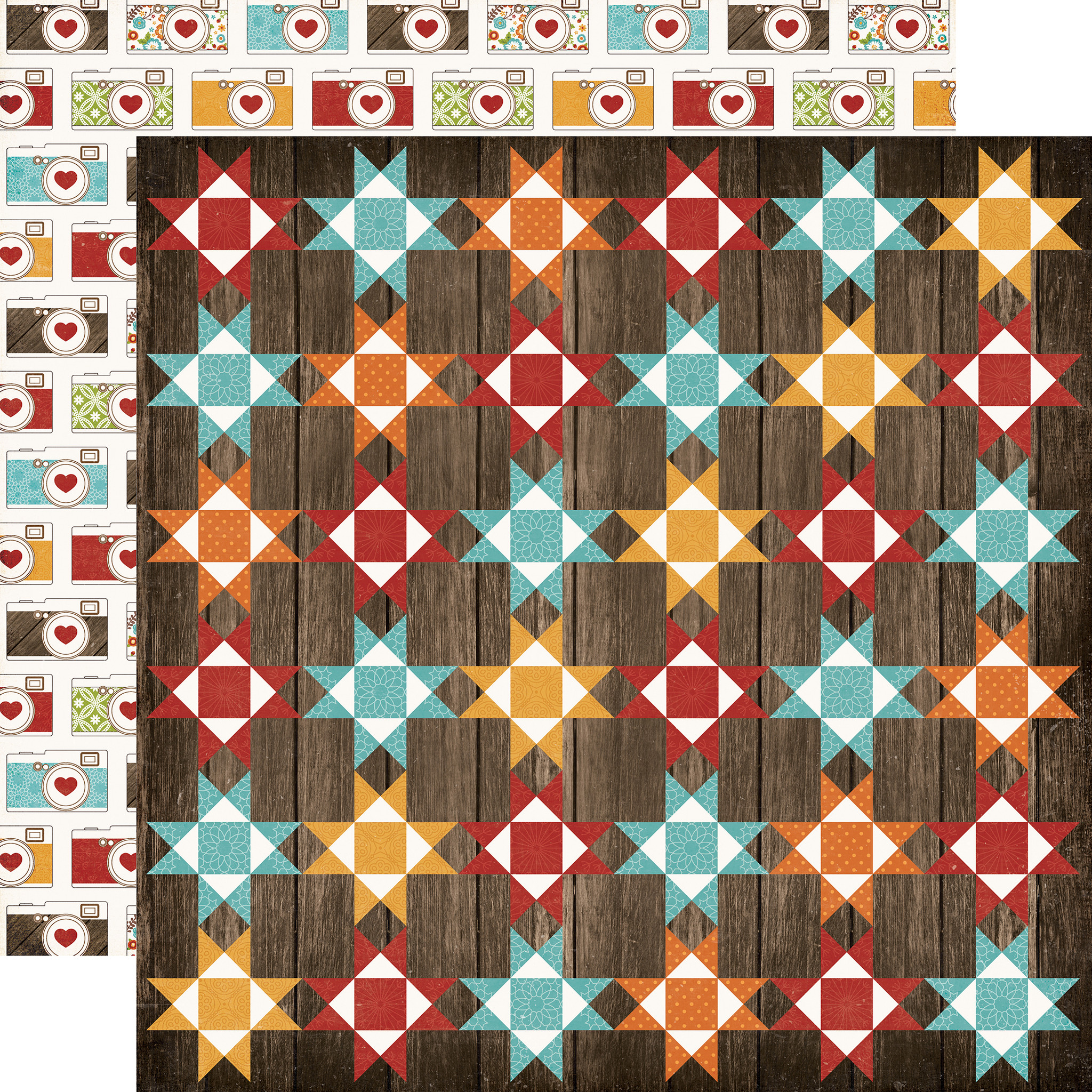 I Love Family: Family Quilt 12x12 Patterned Paper - Echo Park Paper Co