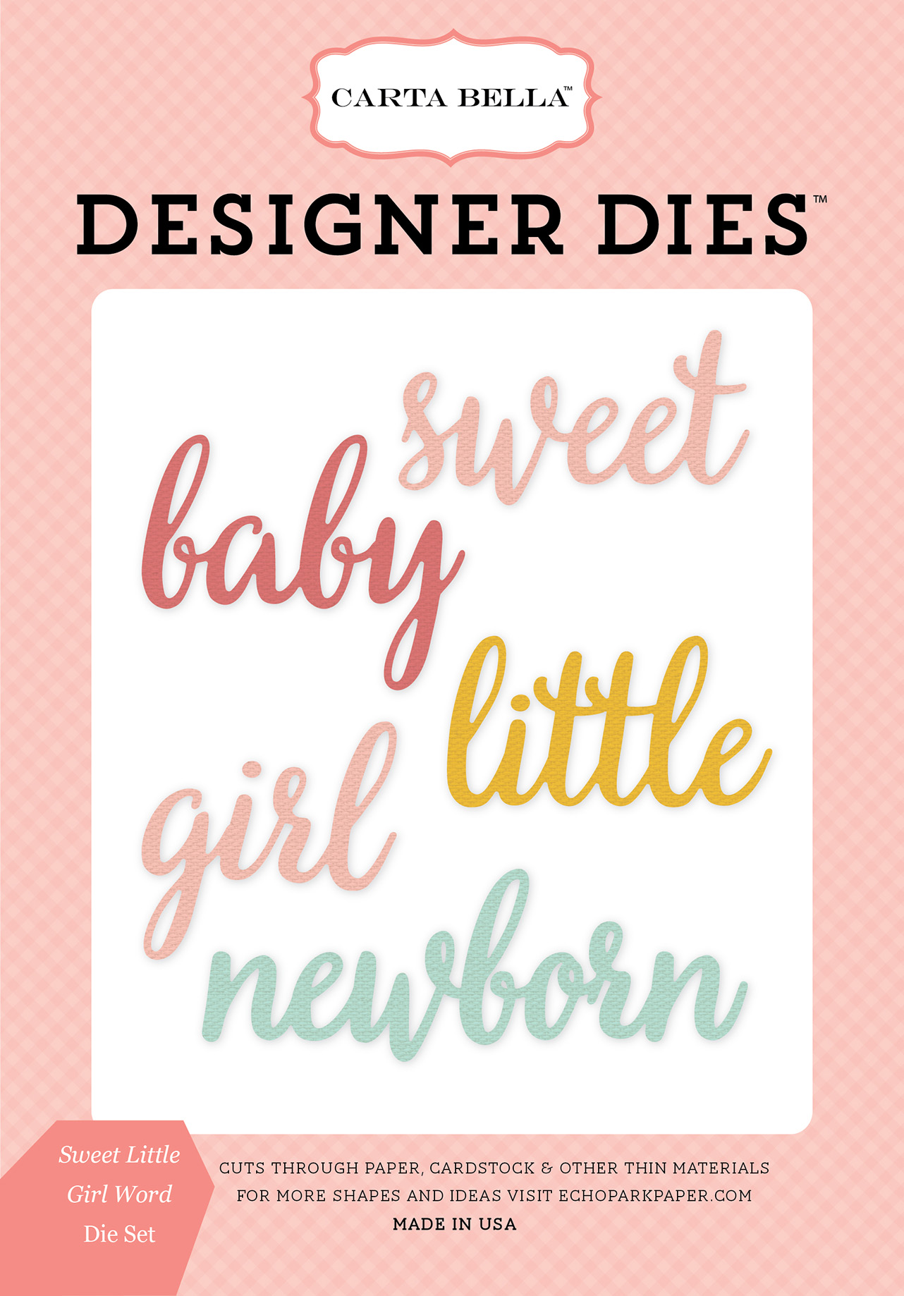 Rock-A-Bye Baby Girl: Sweet Little Girl Word Large Die Set - Echo Park ...