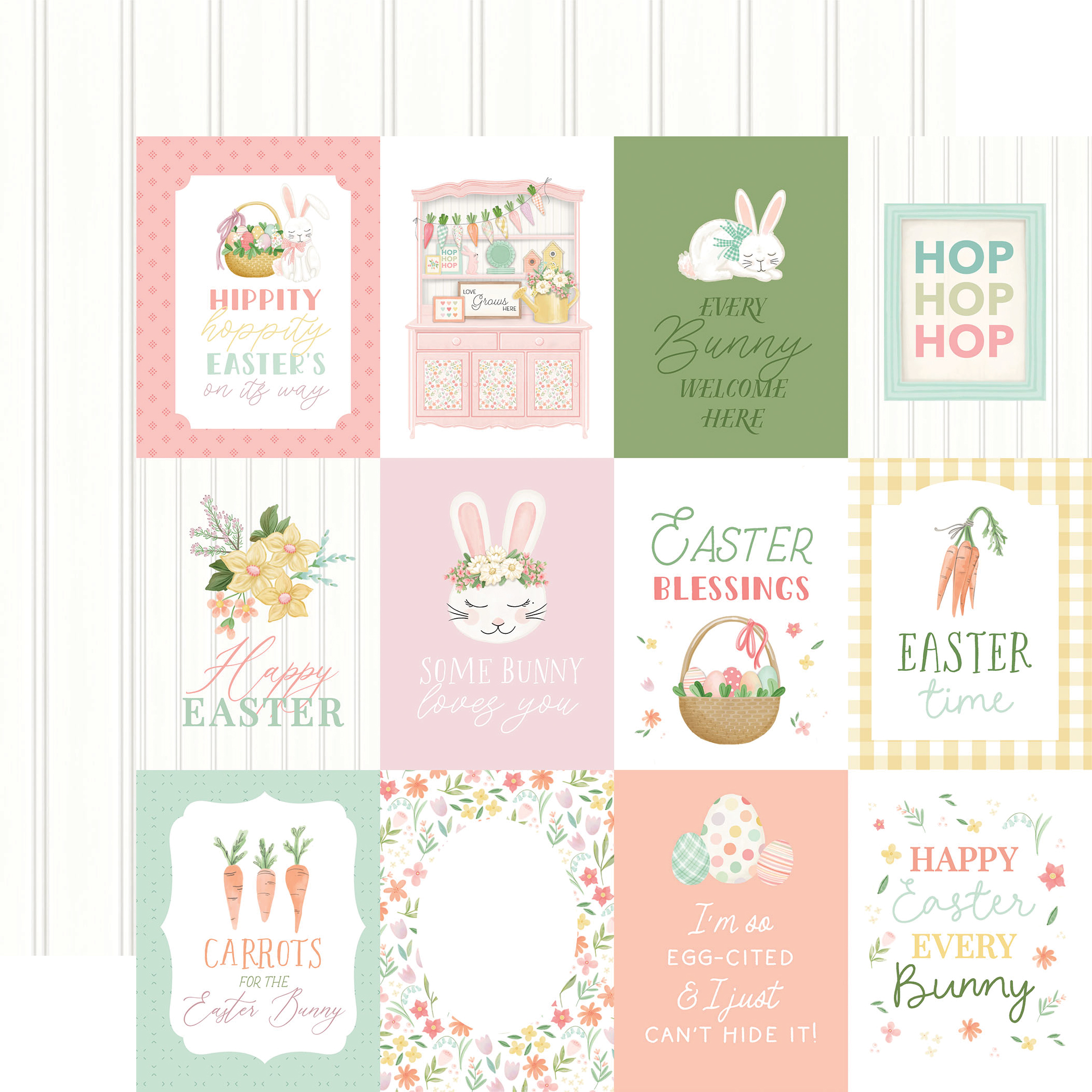 Here Comes Easter: 3x4 Journaling Cards 12x12 Patterned Paper - Echo ...