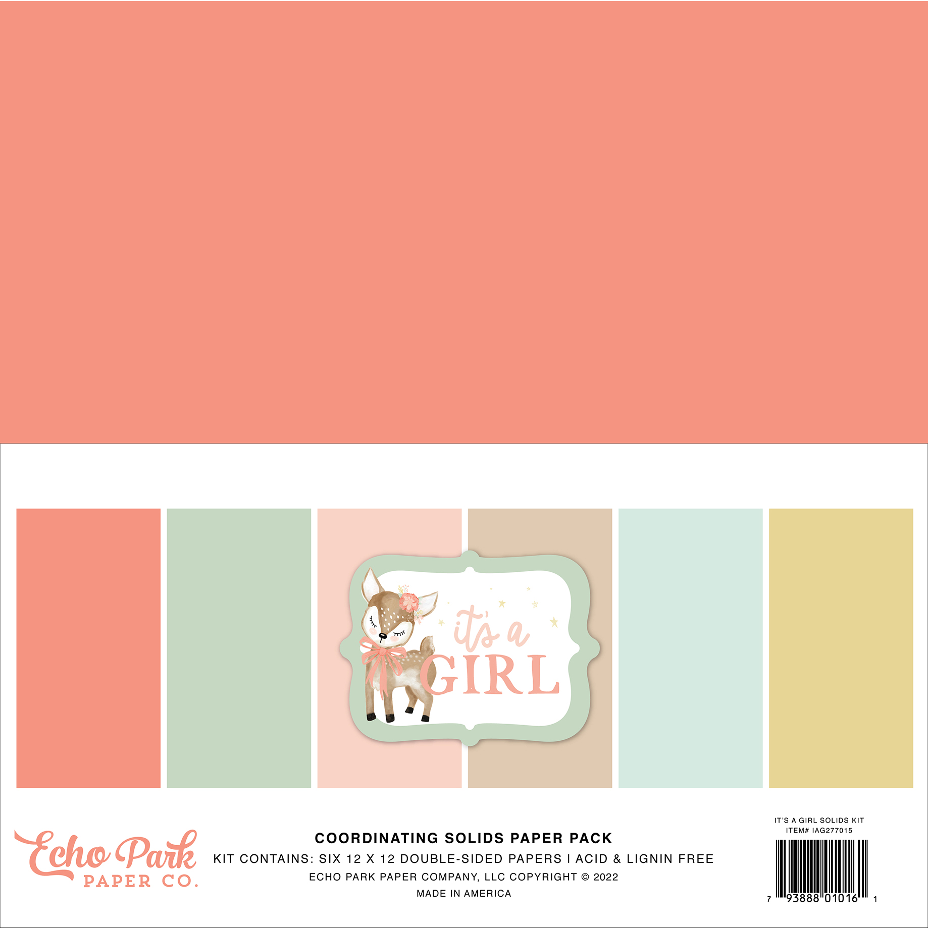 It's A Girl Solids Kit - Echo Park Paper Co