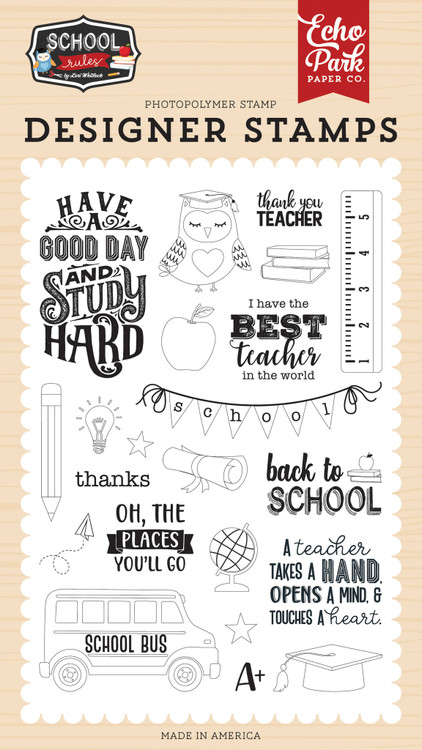 School Rules: Study Hard Stamp Set - Echo Park Paper Co