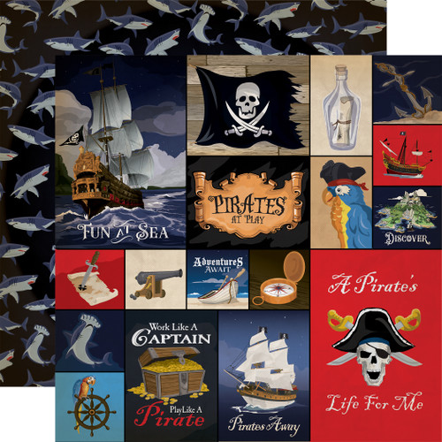 Pirates: 6x4 Journaling Cards 12x12 Patterned Paper - Echo Park Paper Co