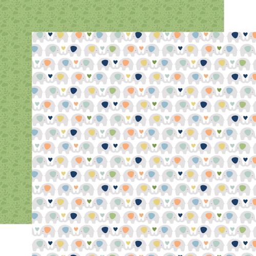 Baby Boy: Elephants 12x12 Patterned Paper - Echo Park Paper Co