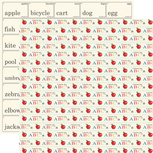 School Days: Apples and ABC's 12x12 Patterned Paper - Echo Park Paper Co