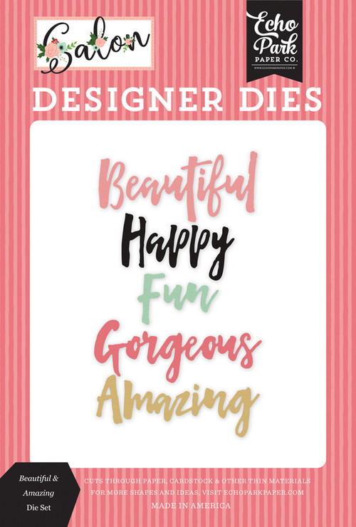 Salon: Beautiful And Amazing Word Medium Die Set - Echo Park Paper Co