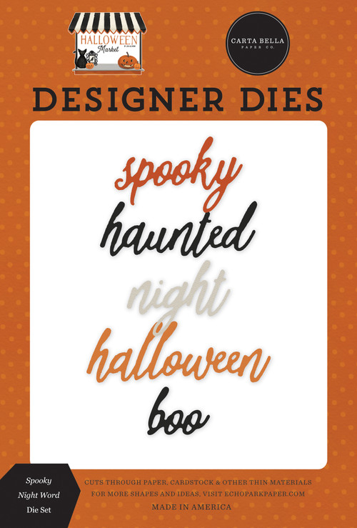 Halloween Market: Spooky Night Word Medium Die Set - Echo Park Paper Co