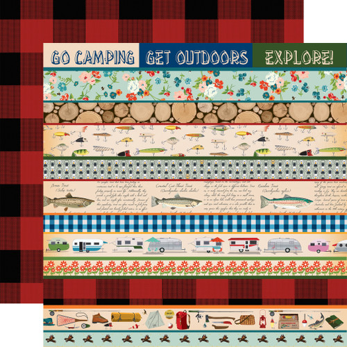 Gone Camping: Border Strips 12x12 Patterned Paper - Echo Park Paper Co