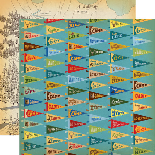 Gone Camping: Camp Flags 12x12 Patterned Paper - Echo Park Paper Co