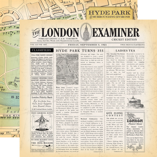 Practically Perfect: London Examiner 12x12 Patterned Paper - Echo Park ...
