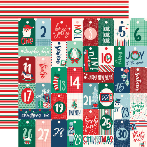 Happy Holidays: Gift Tags 12x12 Patterned Paper - Echo Park Paper Co