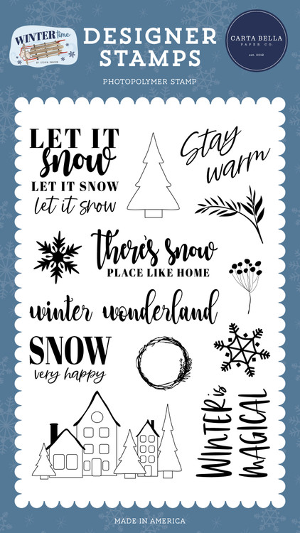 Wintertime: Snow Very Happy Stamp Set - Echo Park Paper Co