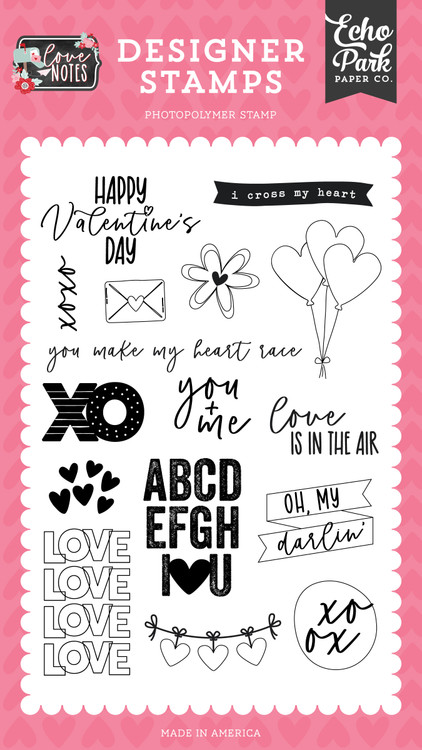 Love Notes: I Cross My Heart Stamp Set - Echo Park Paper Co