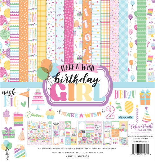 Make A Wish Birthday Girl Collection Kit - Echo Park Paper Co
