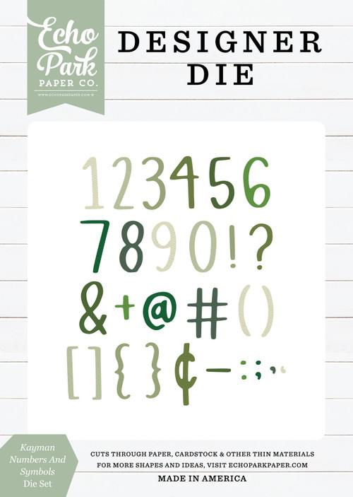 Kayman Numbers And Symbols Medium Die Set - Echo Park Paper Co
