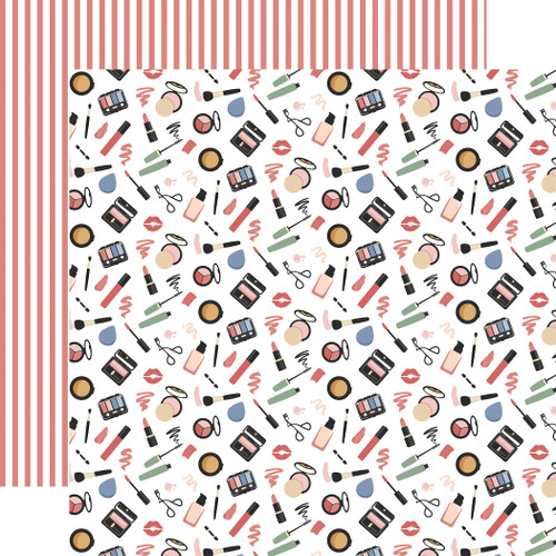 Fashion: Flawless Makeup 12x12 Patterned Paper - Echo Park Paper Co