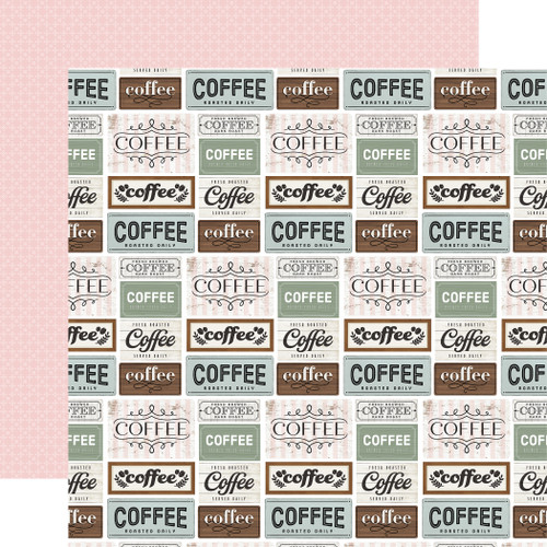 Coffee Shop: Coffe Shop Signs 12x12 Patterned Paper - Echo Park Paper Co