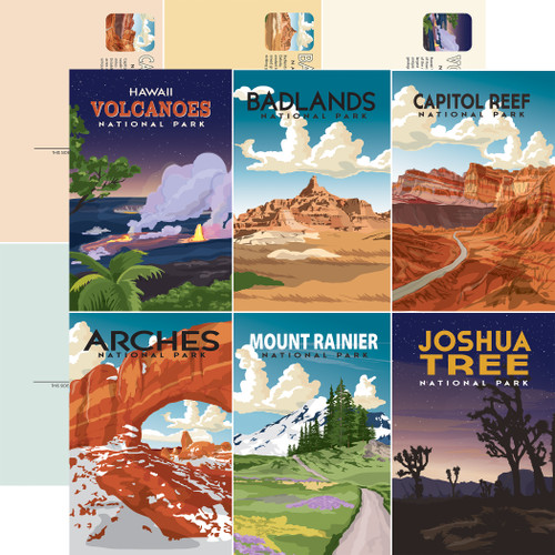 National Parks: Scenic Post Cards 12x12 Patterned Paper - Echo Park ...