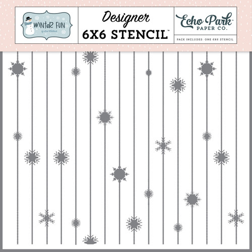 Winter Fun: Snowflake Strings Stencil - Echo Park Paper Co