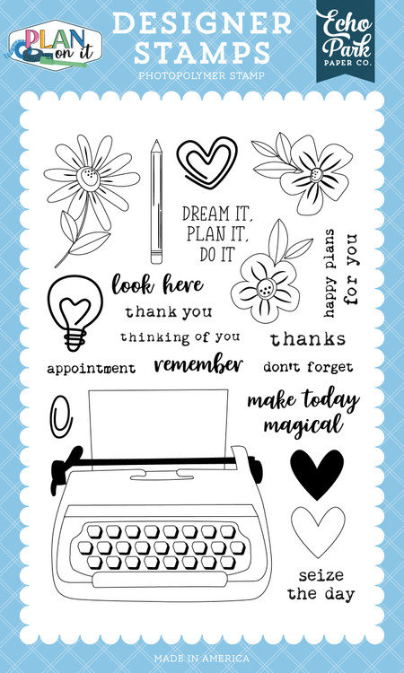 Plan On It: Typewriter Text Stamp Set - Echo Park Paper Co