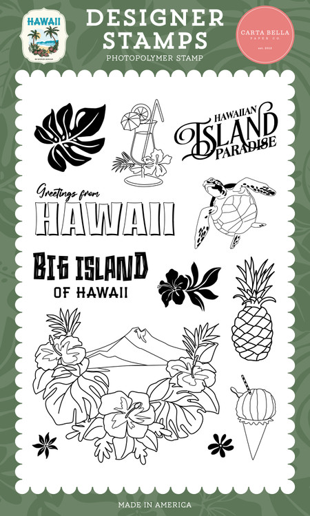 Hawaii: Hawaiian Island Paradise Stamp Set - Echo Park Paper Co