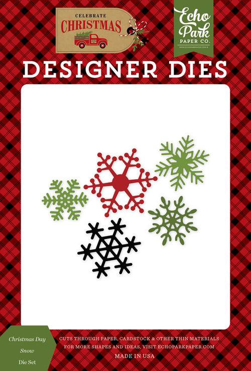 Celebrate Christmas: Christmas Day Snow Medium Die Set - Echo Park Paper Co