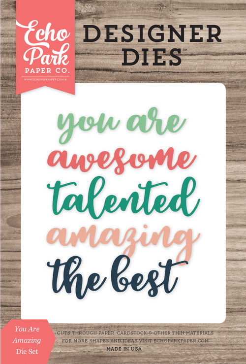 You Are Amazing Word Medium Die Set - Echo Park Paper Co